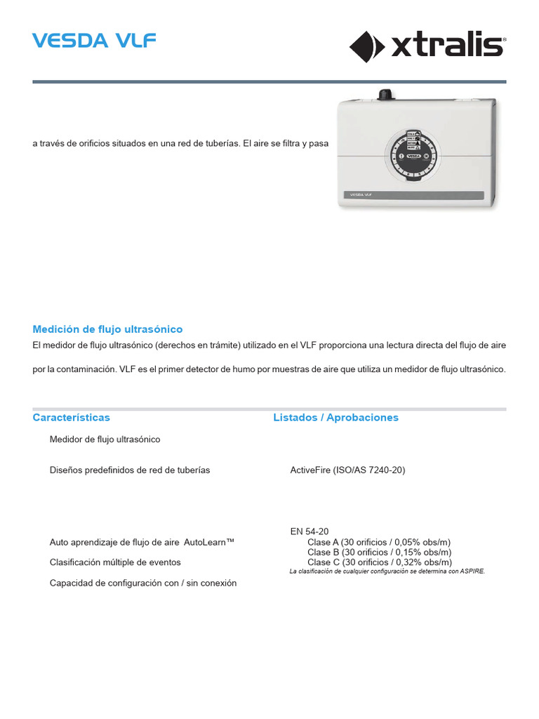 23 VESDA VLF-500 TDS A4 Spanish Lores | PDF | Relé