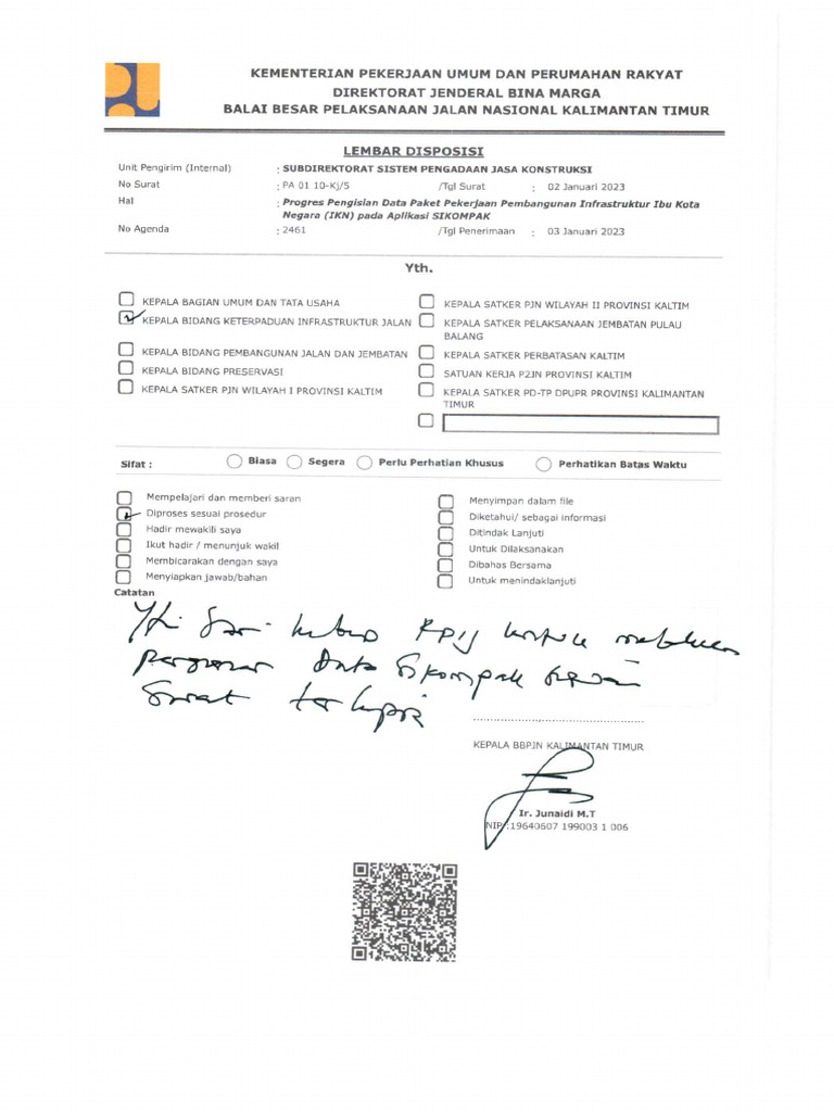 2461 - Progres Pengisian Data Paket Pekerjaan Pembangunan Infrastruktur IKN Pada Aplikasi ...