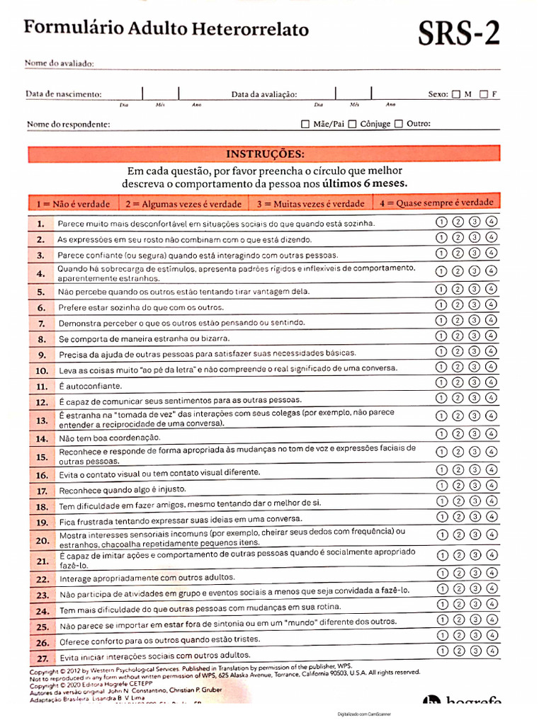 Srs2 Adulto Heterorrelato | PDF