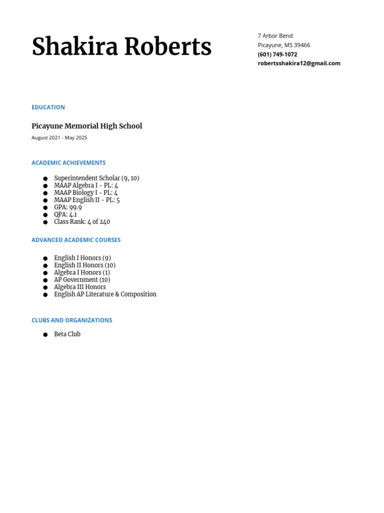 Academic Resume | PDF