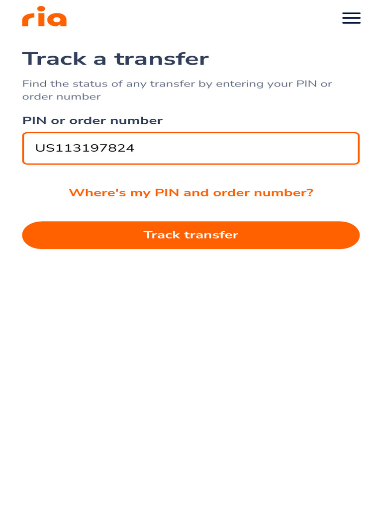 Track A Transfer Ria Money Transfer - United States | PDF