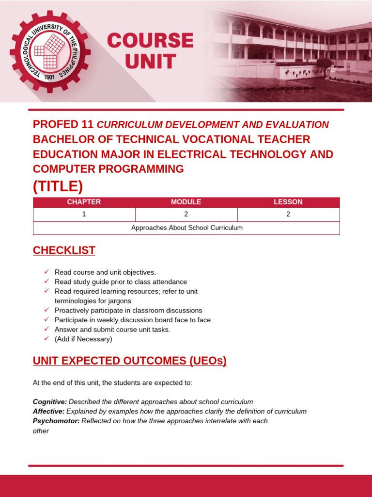 Course-Unit-Approaches To The School Curriculum | PDF | Curriculum ...