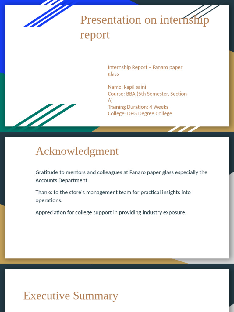 Internship Report: Financial Management at Fanaro | PDF