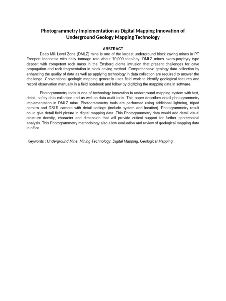 First Draft Paper - Photogrammetry Implementation As Digital Mapping ...