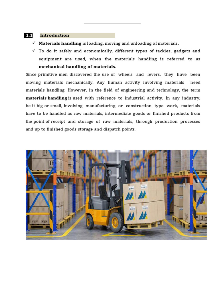 Material-Handling Notes PDF | PDF | Engineering | Production And ...