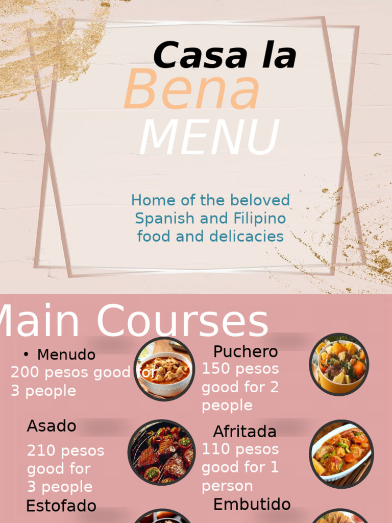 Casa la Bena AP Menu Overview | PDF | Cooking, Food & Wine
