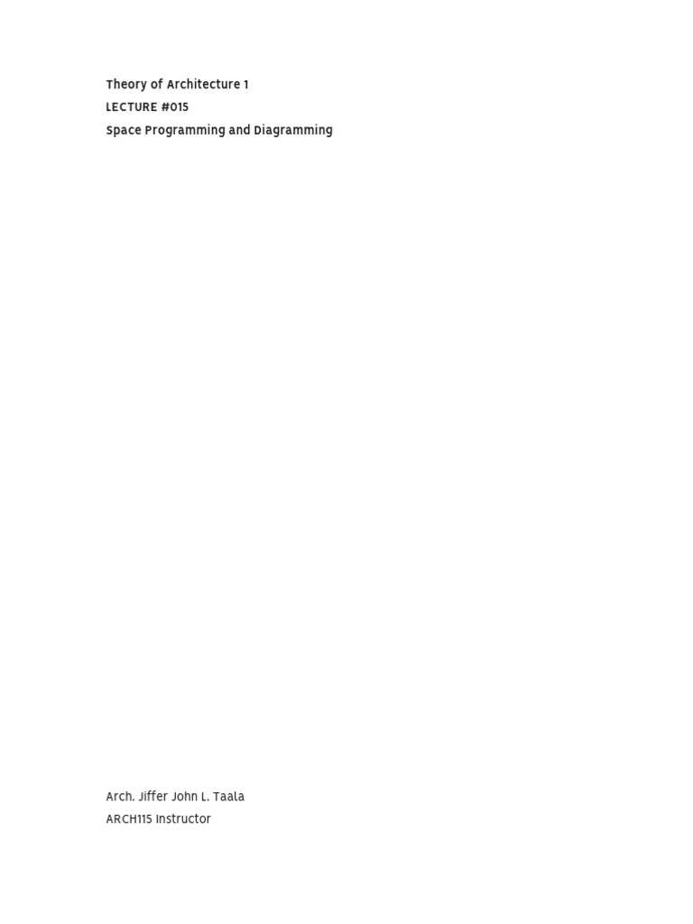 ARCH115 - WK15 - Space Programming and Diagramming | PDF | Information ...