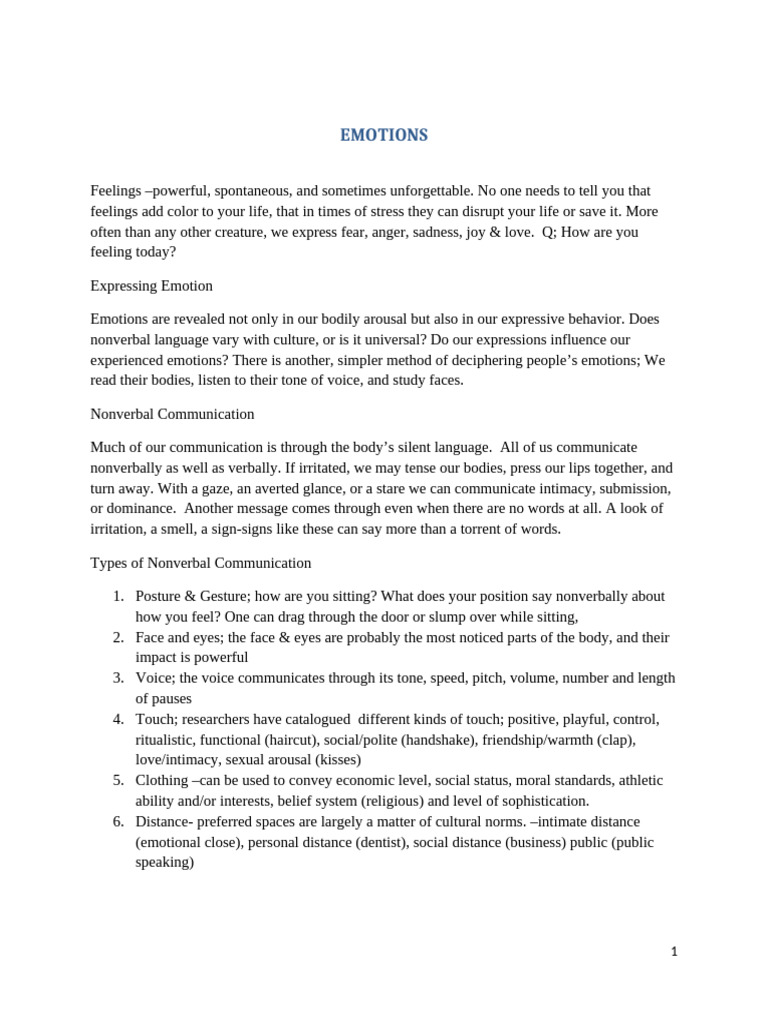 Feelings psychology | PDF | Nonverbal Communication | Anger