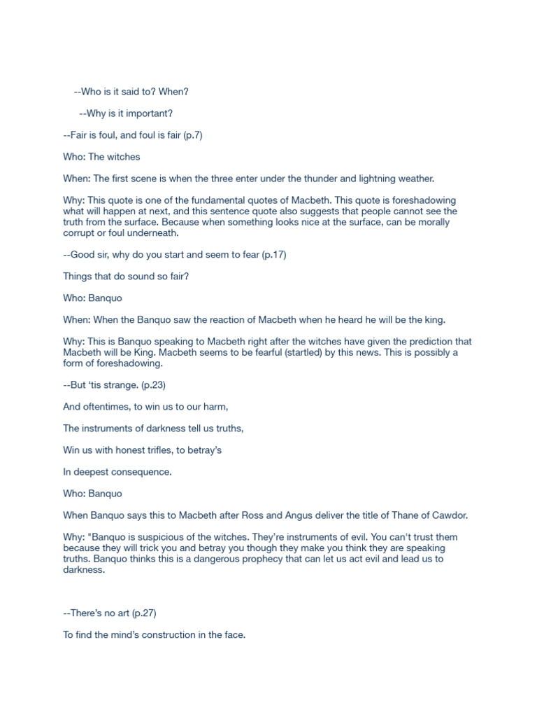 Macbeth Review | PDF | Macbeth | Shakespearean Tragedies