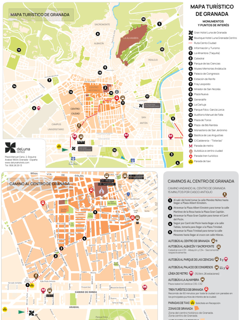 Mapa Turístico de Granada | PDF | Granada | Transporte