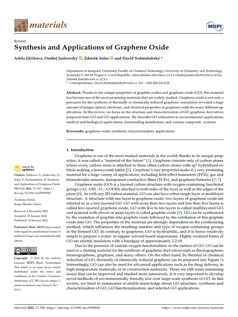 Graphene Oxide Synthes | PDF | Graphene | Materials