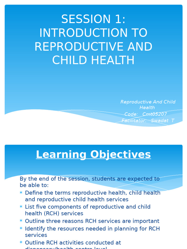 Session 1 Introduction to Rch | PDF | Maternal Death | Childbirth Session 1 Introduction to Rch | PDF | Maternal Death | Childbirth