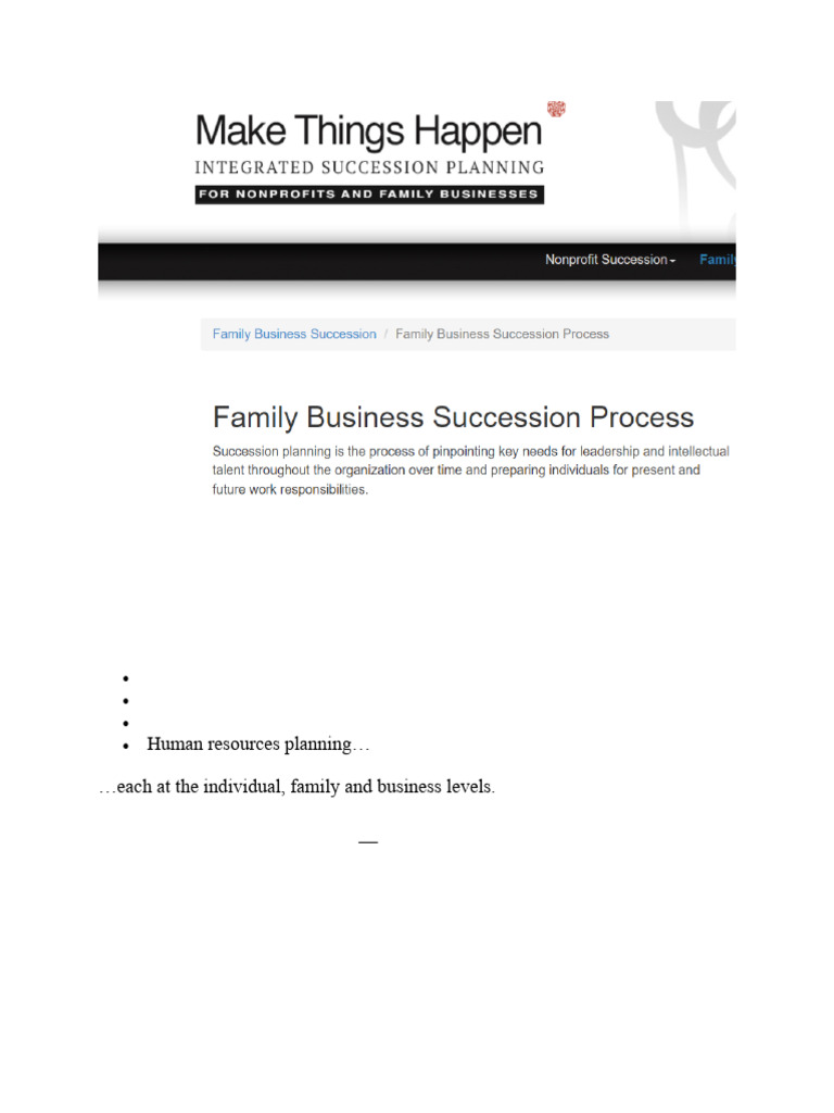 Family Business Succession Planning Guide | PDF | Strategic Planning ...