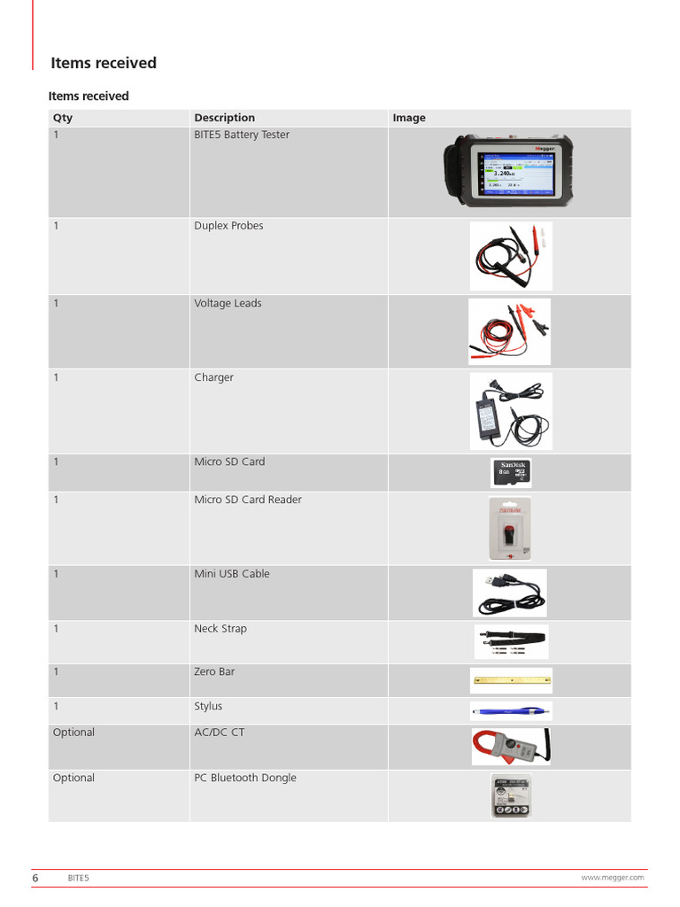 BITE5 Battery Tester Components List | PDF