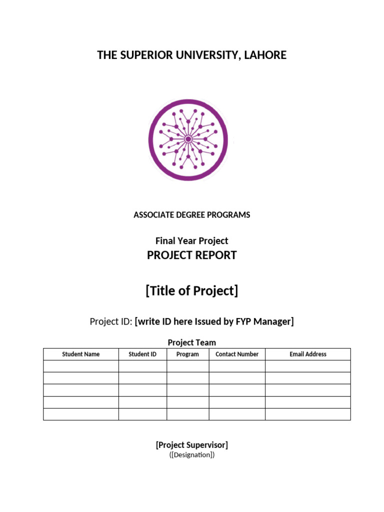 Superior University Project Report Guide | PDF | Use Case | Paragraph