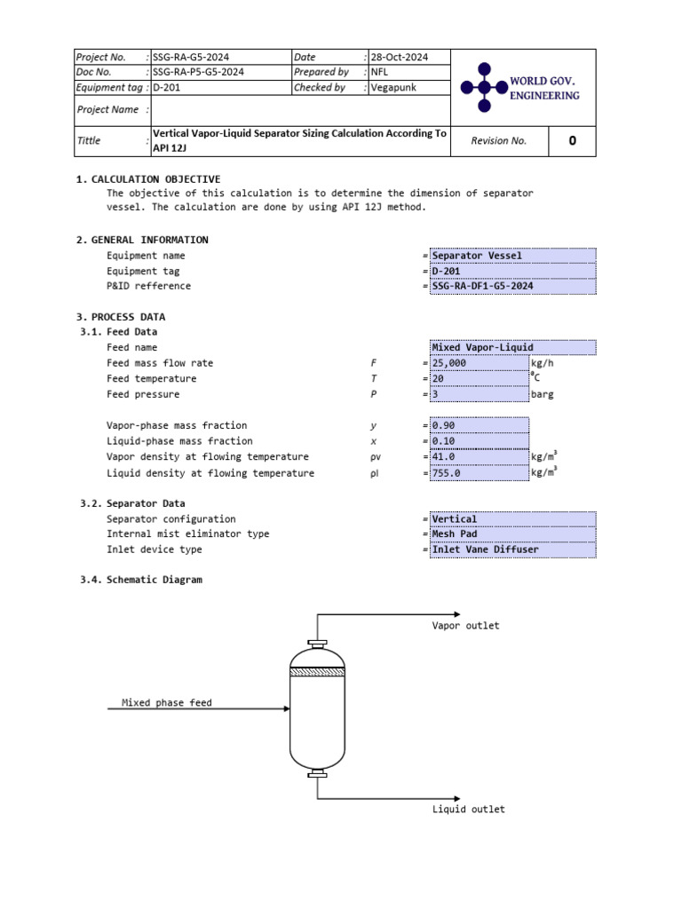 Vertical Separator Sizing | PDF | Flow Measurement | Density Vertical Separator Sizing | PDF | Flow Measurement | Density