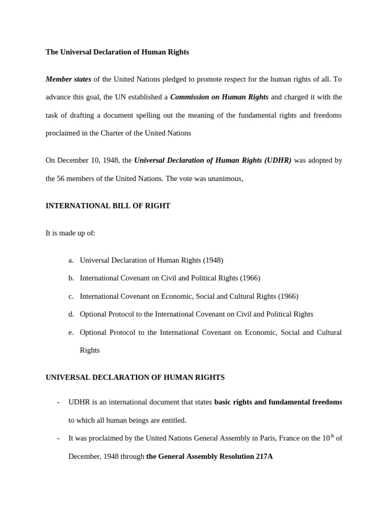 Universal Declaration of Human Rights | PDF | Human Rights | Social Ethics