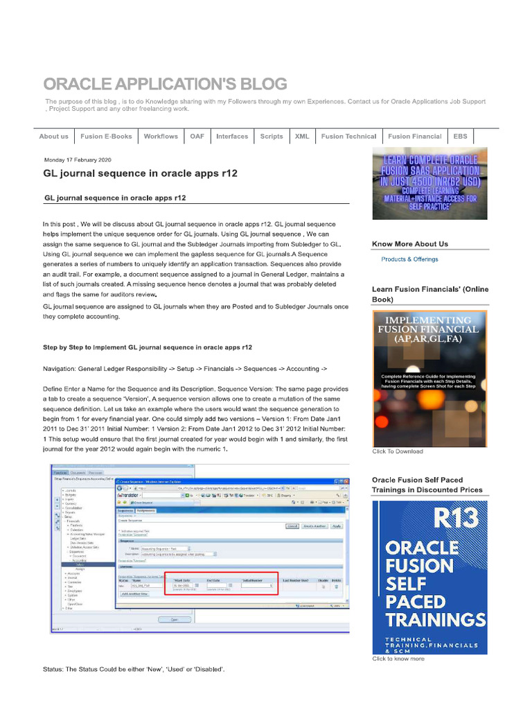 GL Journal Sequence | PDF