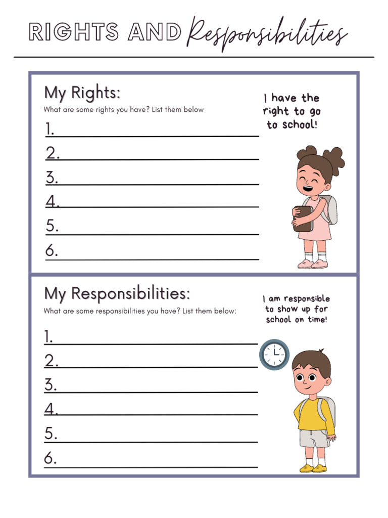 Rights and Responsibilities Worksheet | PDF