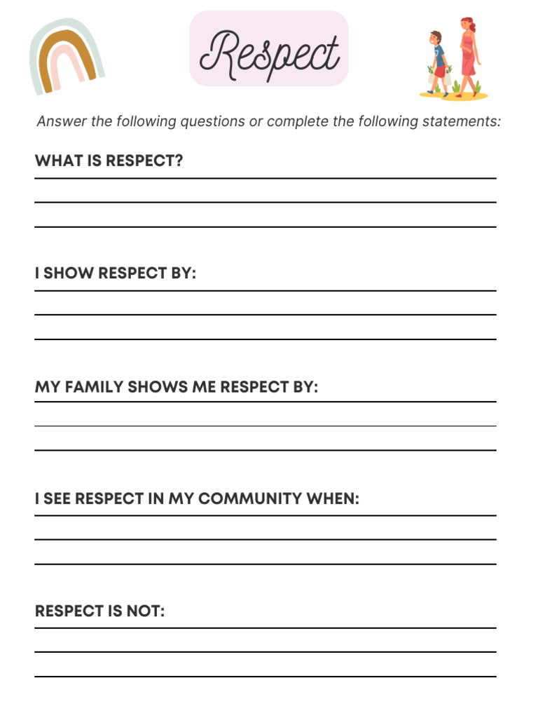 Purple Respect Worksheet | PDF | Language Arts & Discipline