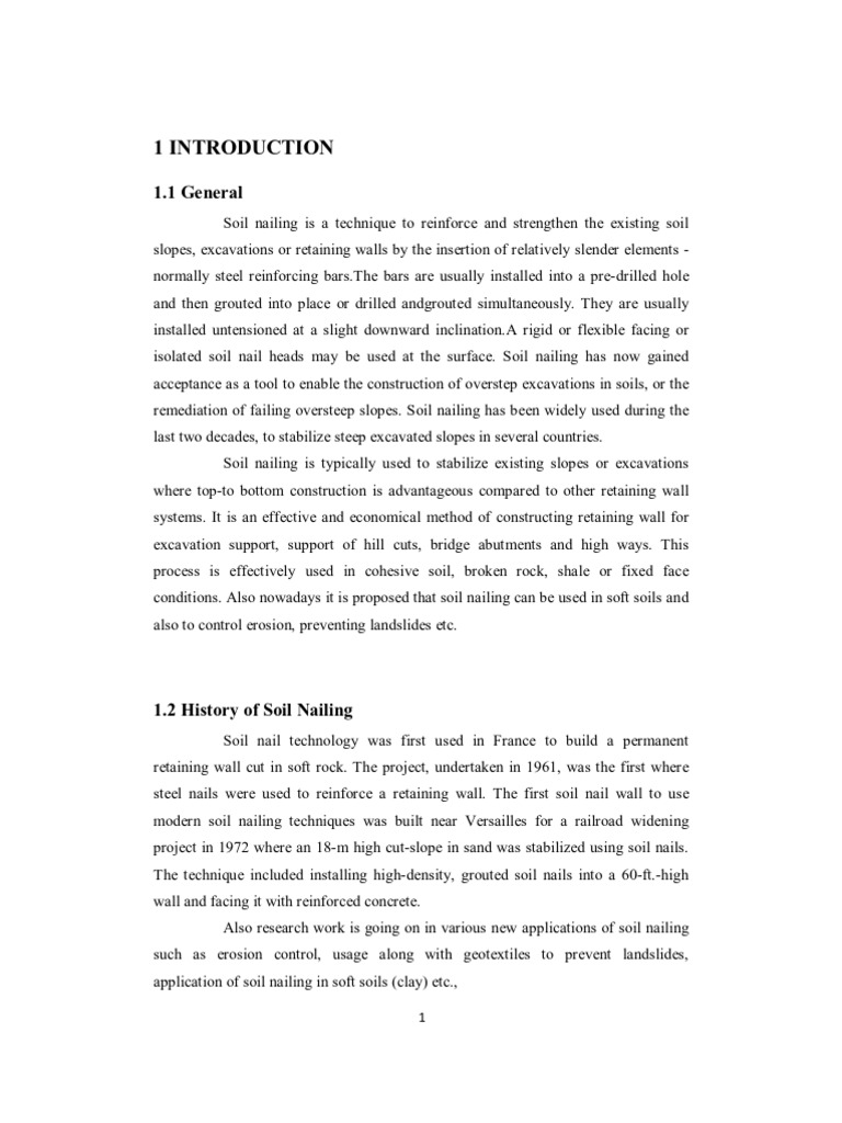 Soil Nailing | PDF | Drainage | Reinforced Concrete