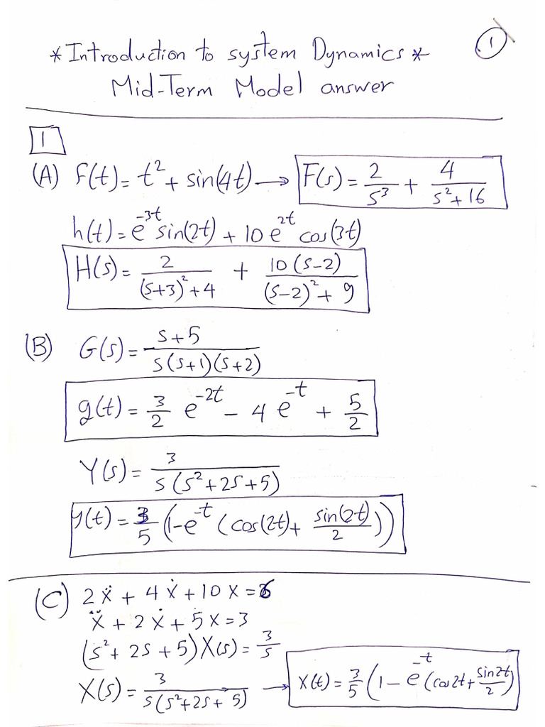 System Dynamics Midterm Model Answer | PDF