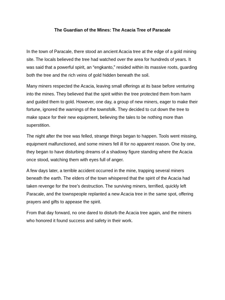 The Acacia Tree of Paracale | PDF