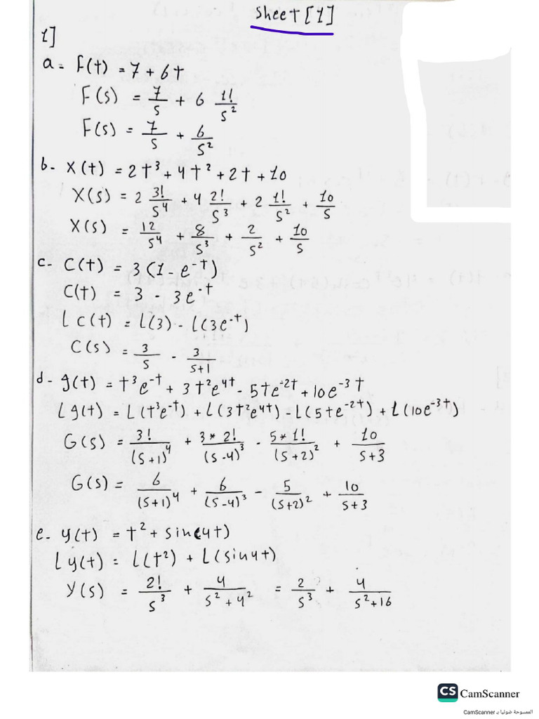 Sheet (1) Solution | PDF