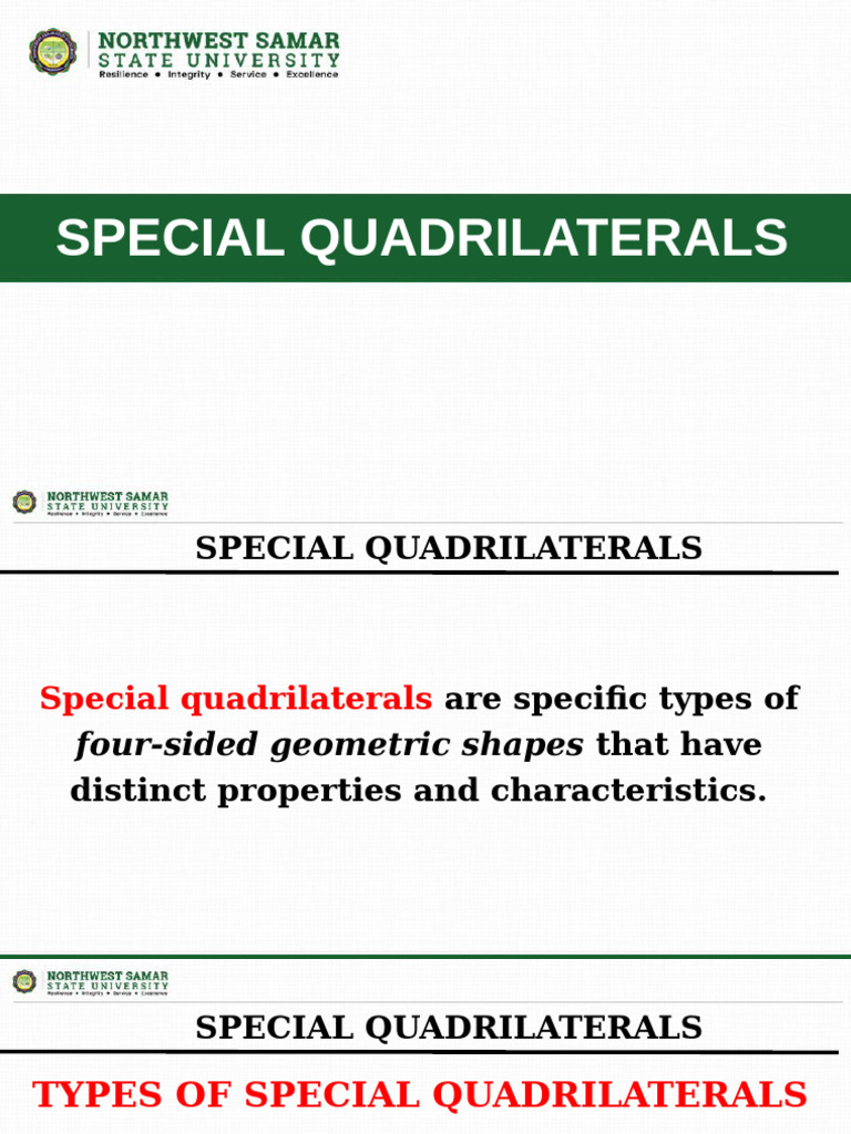 Special Quadrilateral | PDF | Rectangle | Geometry
