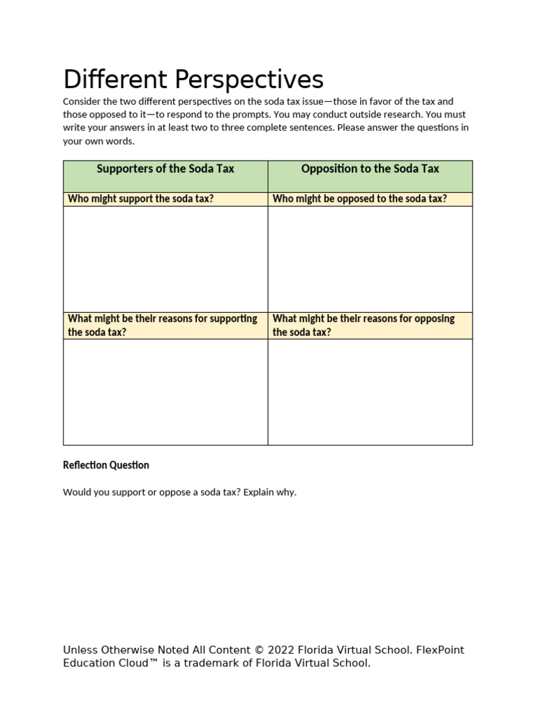 Different Perspectives Template | PDF
