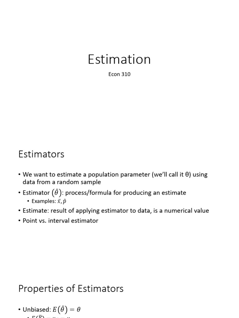 Econ 310 Chapter 10 Slides | PDF | Estimator | Bias Of An Estimator