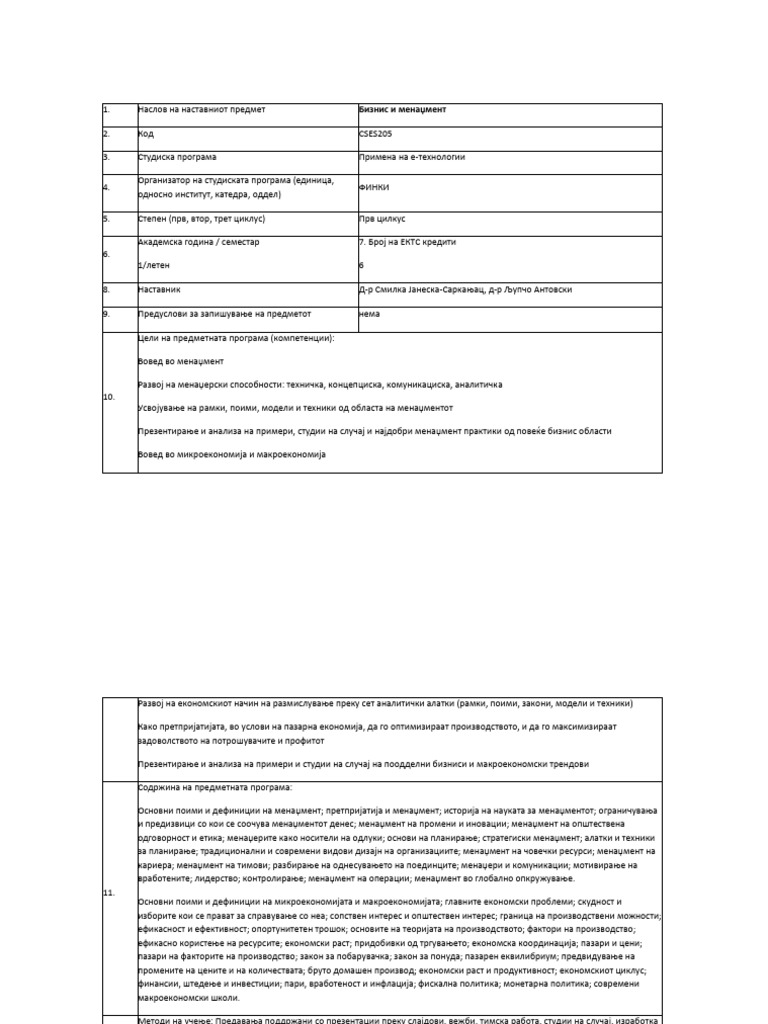 Biznis I Menadzment | PDF