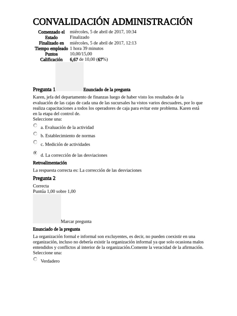 Convalidacion Administracion | PDF