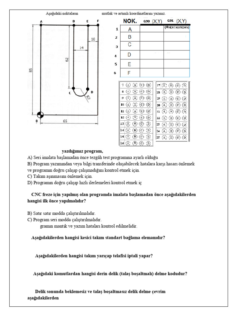 CNC Programlama Vize Örnek | PDF