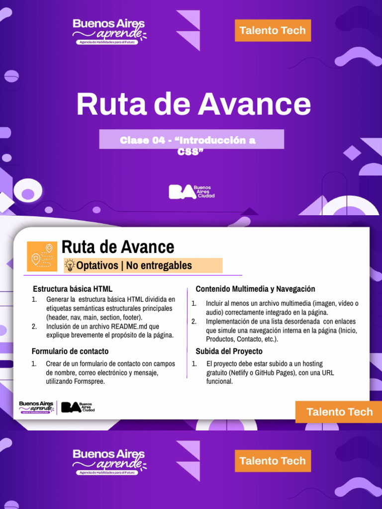Front Ruta de Avance 4 - 8 | PDF | Multimedia | HTML