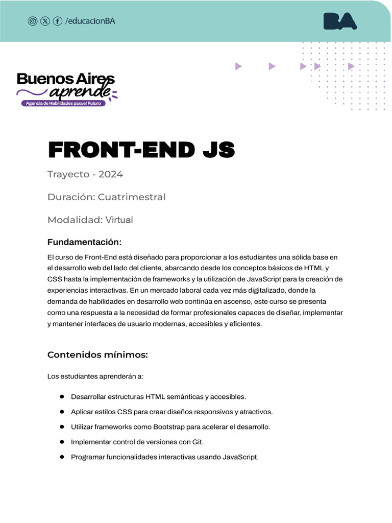 Programa Front End Js Pdf Script Java Bootstrap Marco Frontal 7762