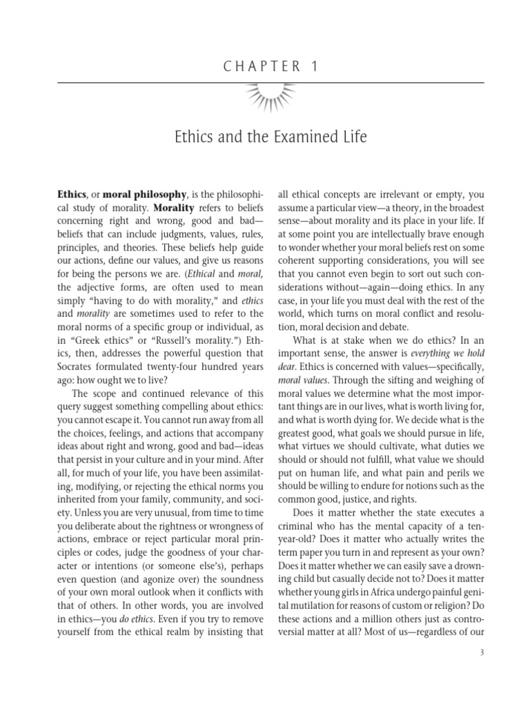 Ethics and the Examined Life | PDF | Morality | Reason