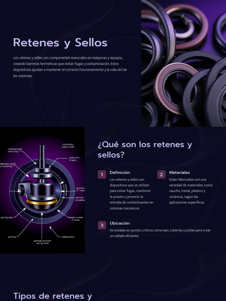 Retenes y Sellos: Funciones y Tipos | PDF | Acero | El plastico