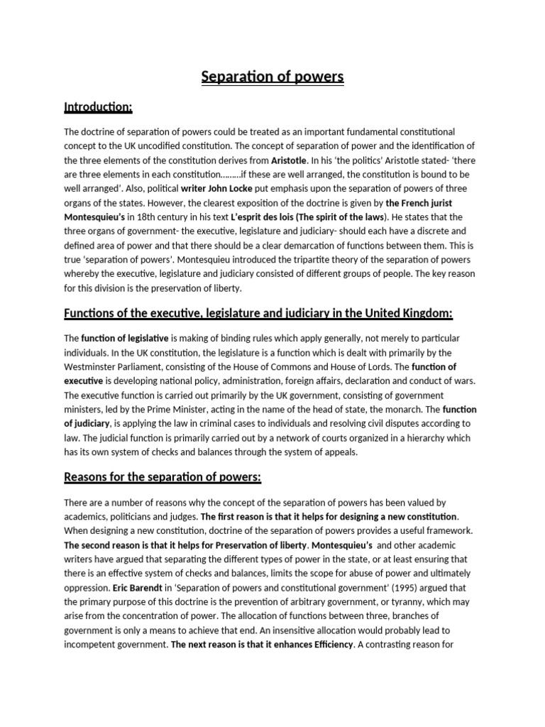 Separation of powers[2738] | PDF | Separation Of Powers | Governance