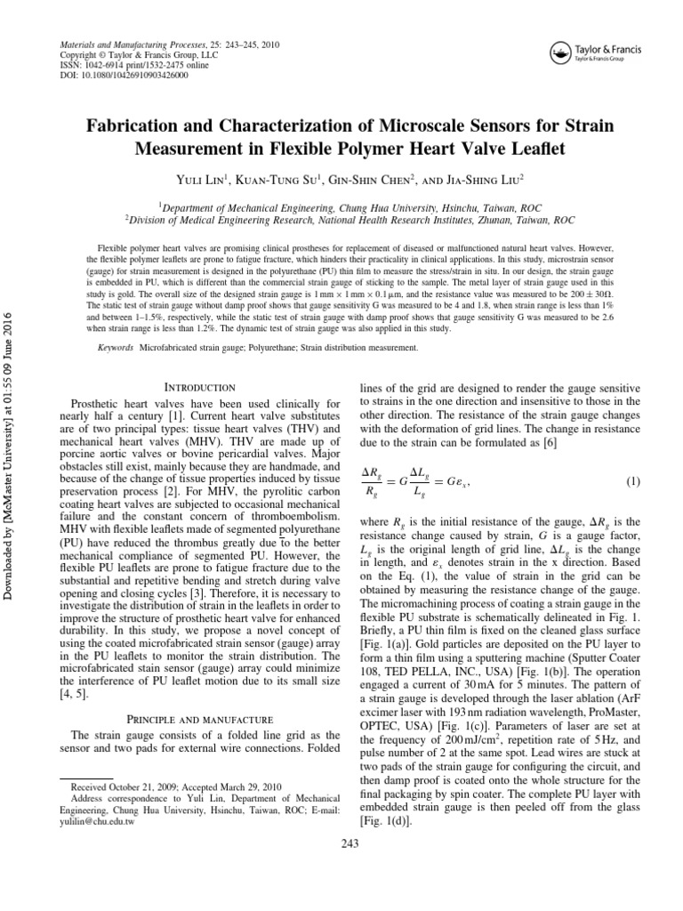 Fabrication and Characterization of Microscale Sensors For Strain ...
