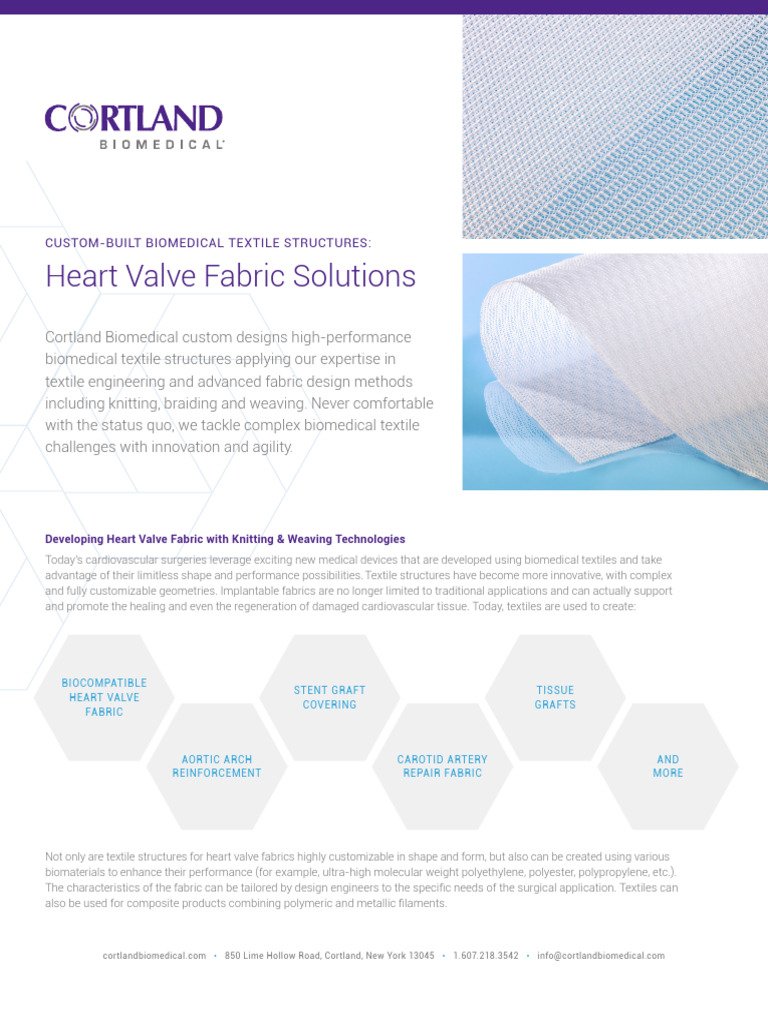 Custom Built Biomedical Textile Structures Heart Valve Fabric Solutions ...