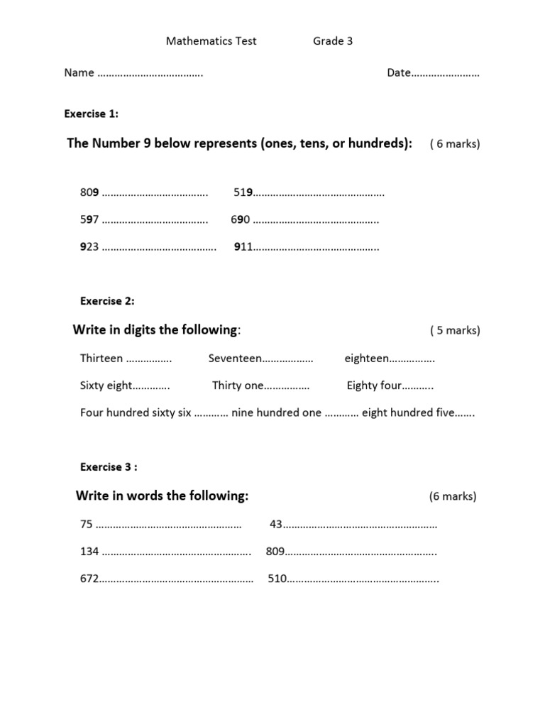 Grade 3 Midyear Exam | PDF