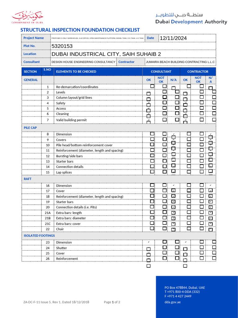 Structural Inspection Checklist Dubai | PDF | Structural Engineering ...