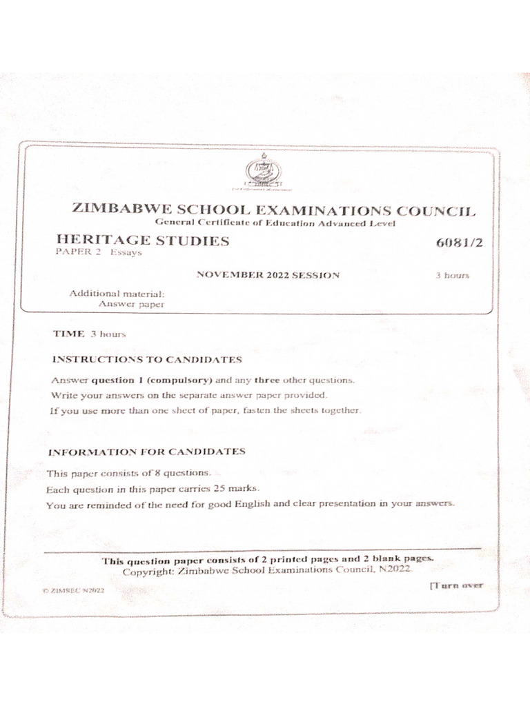 A Level Heritage P 2 2022 | PDF