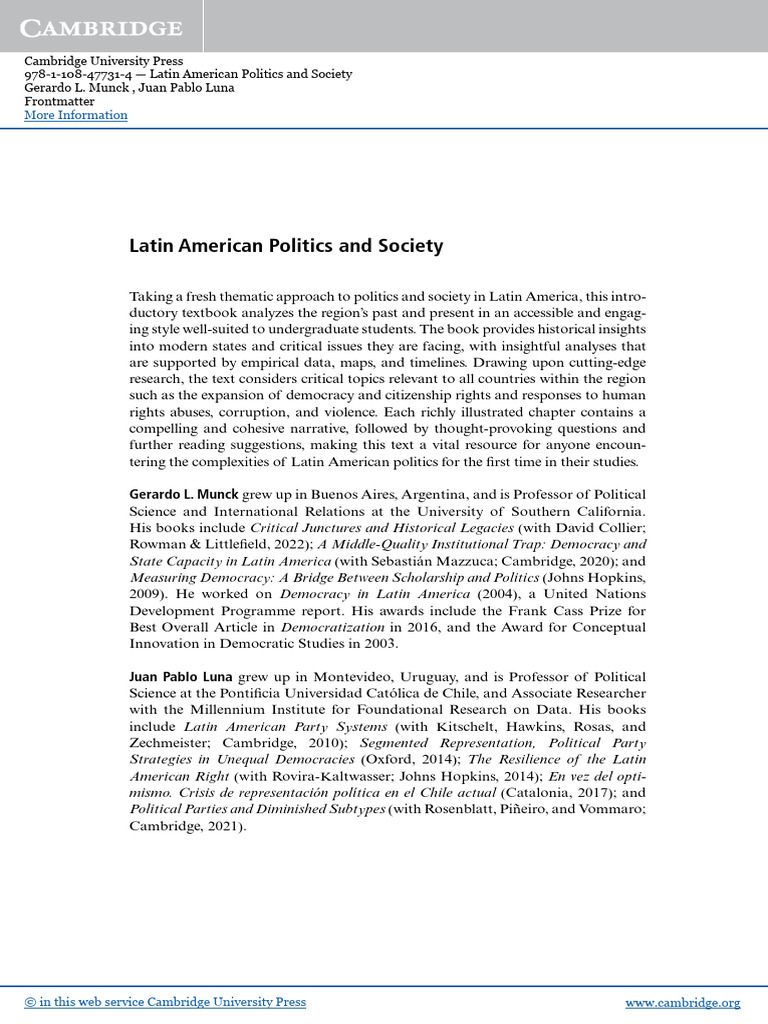 Latin American Politics and Society | PDF | Political Science