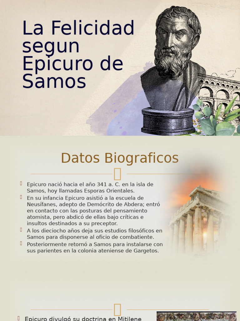 Diapositiva Epicuro | PDF | Placer | Hedonismo