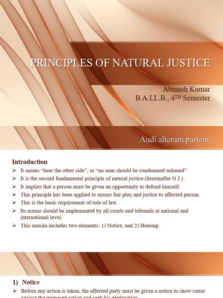Principle of Natural Justice | PDF | Justice | Crime & Violence