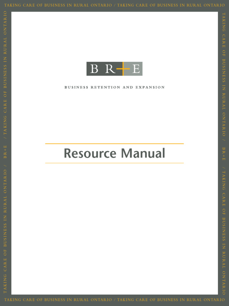 Bre Resource Manual Ontario | PDF | Volunteering | Employment