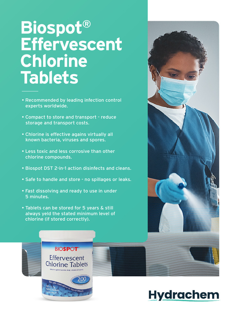 Biospot Effervescent Chlorine Tablets Product Info | PDF | Chlorine ...