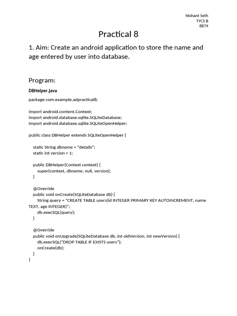 AD Practical 8 | PDF | Databases | Data Management